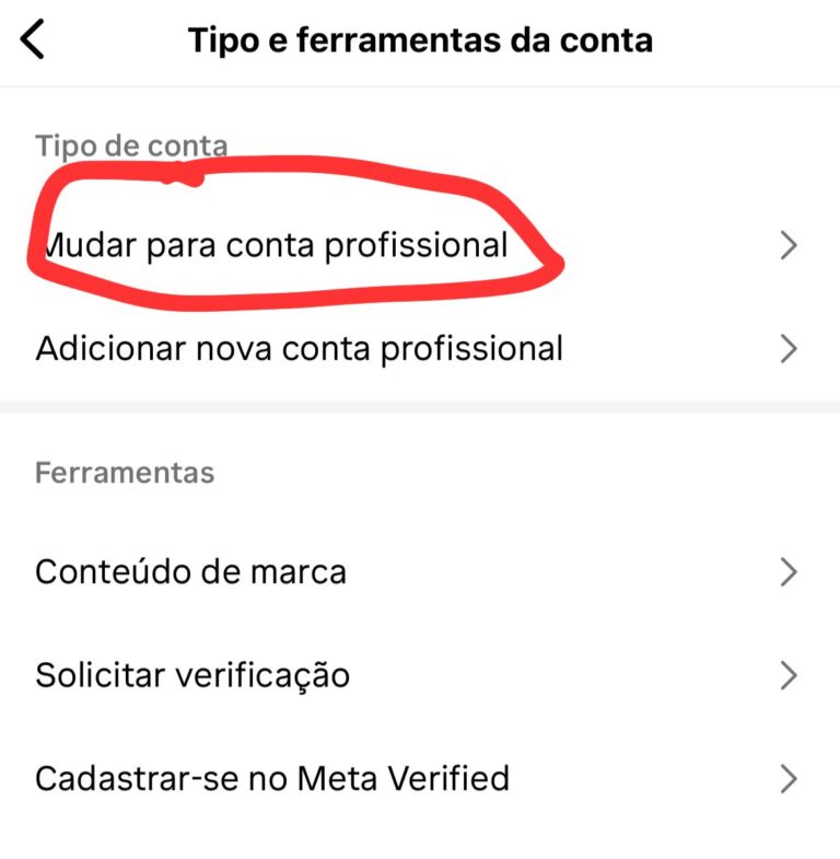 mudar conta instagram para pessoal